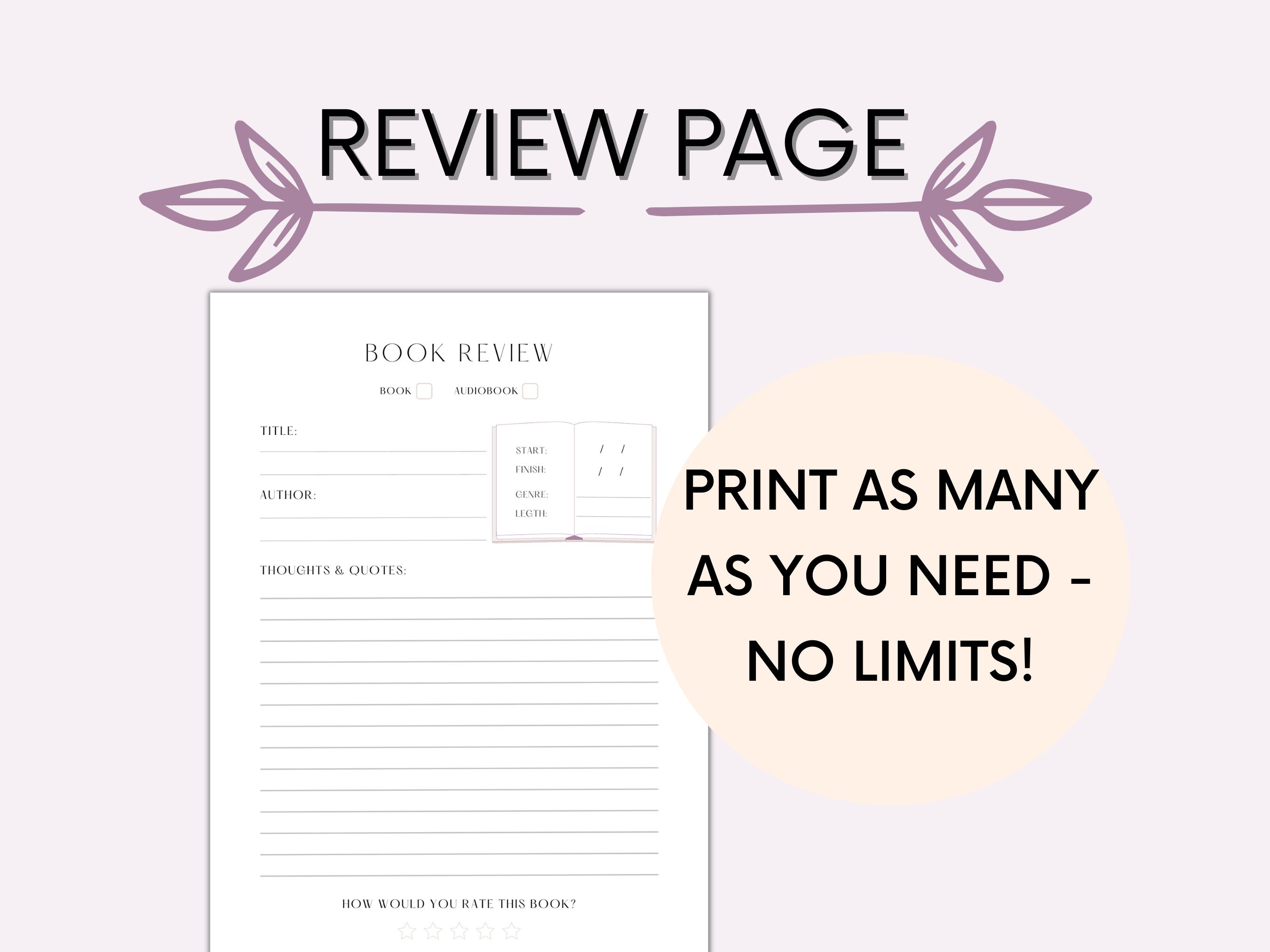 Reading Journal, Book Tracker, Printable Reading Journal, Reading Log ...