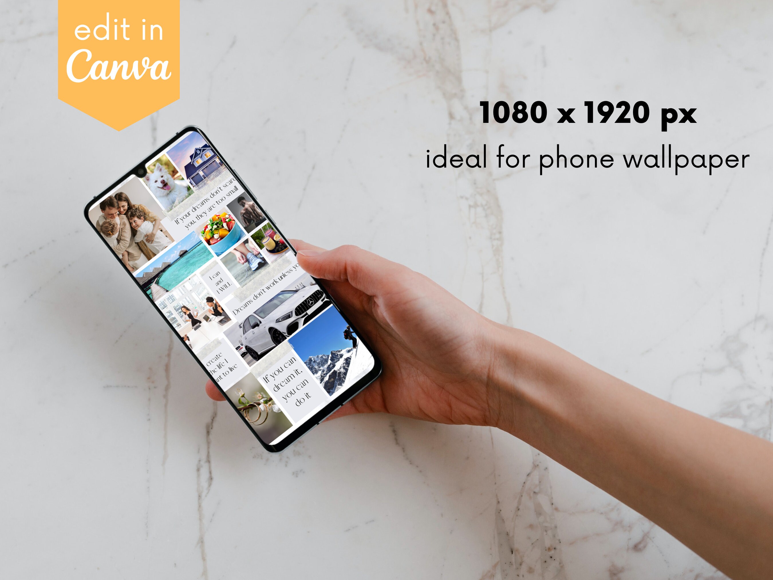 Vision Board, Canva Template, Dream Board, Manifestation Goal Board ...