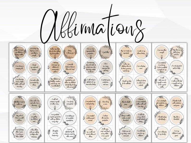 Printable Affirmation Cards, Motherhood Affirmations, Baby Shower Gift ...