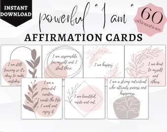 Printable Affirmation Cards for Strength and Courage, Manifesting Cards ...