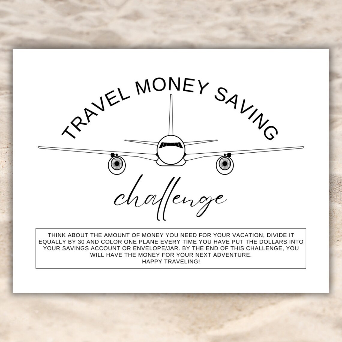 Saving Challenge A6 Savings Challenge Travel Money Savings Challenge ...