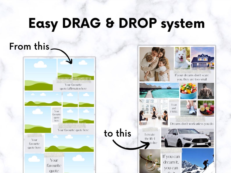 Vision Board, Canva Template, Dream Board, Manifestation Goal Board ...