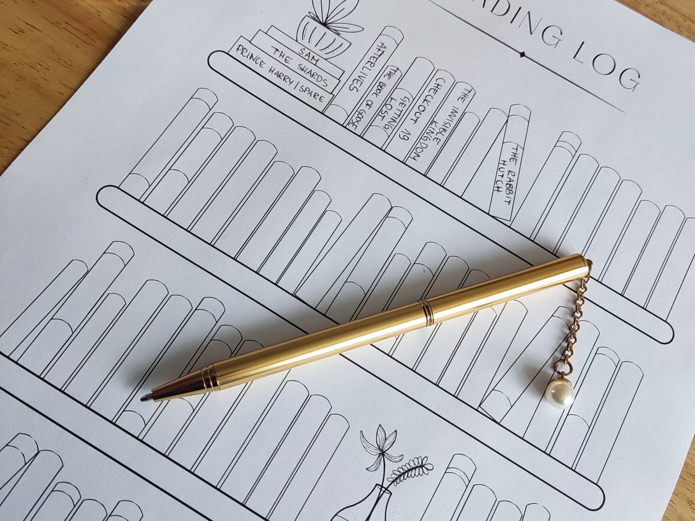 Bookshelf Reading Log, Printable Book Tracker, Planner Insert, Reading ...