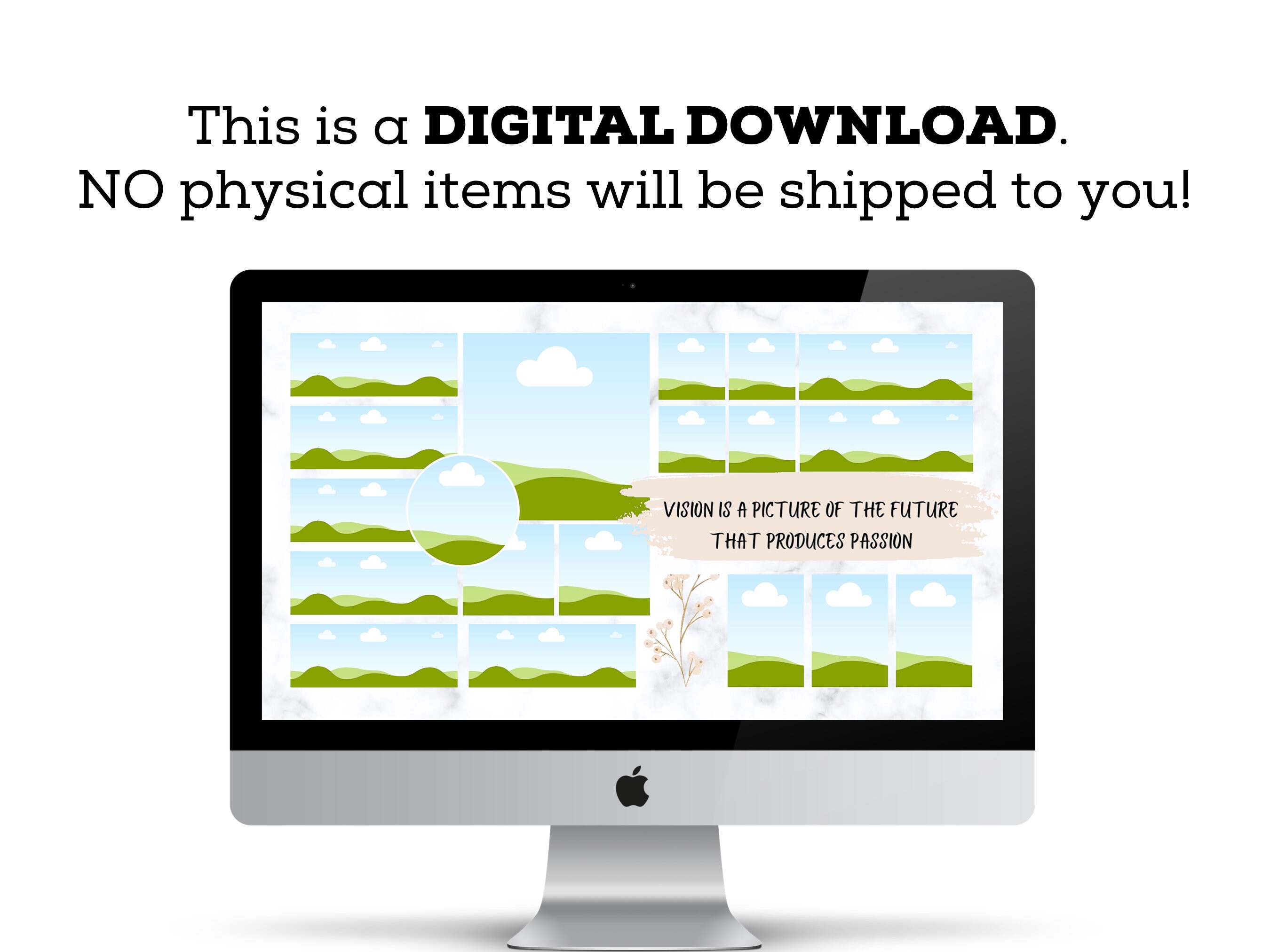 Vision Board, Digital Vision Board Canva Template, 2023 Goals Board ...