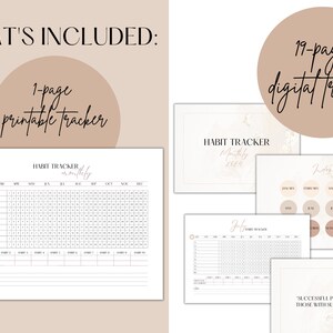 Minimalistic Habit Tracker Printable, Digital Habit Tracker, Landscape ...