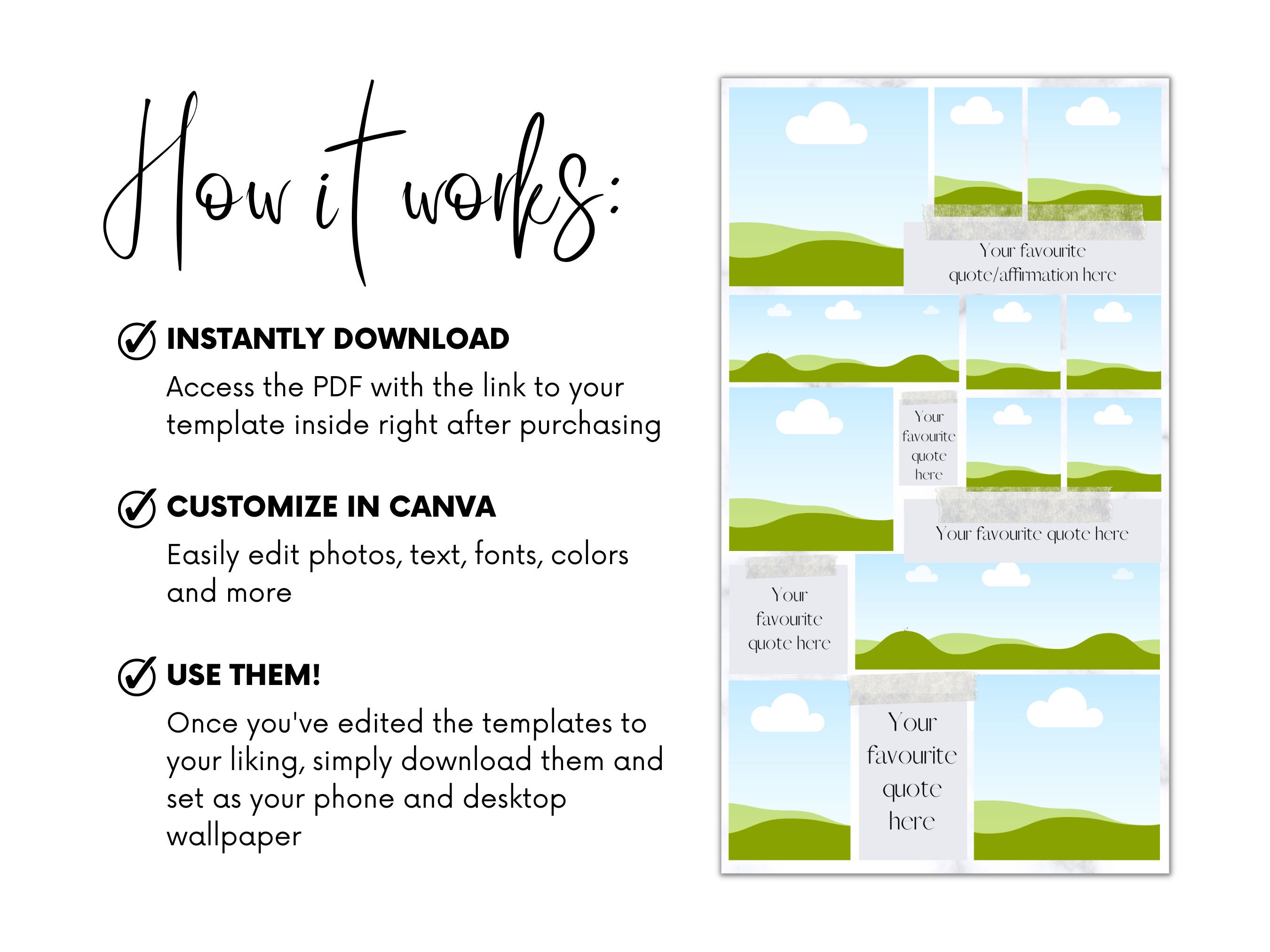 Vision Board, Canva Template, Dream Board, Manifestation Goal Board ...