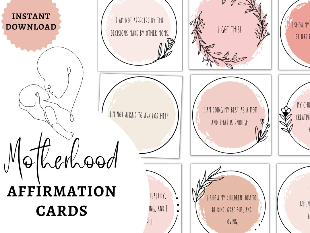 Motherhood Affirmation Cards: Encouragement for New Moms (digital ...