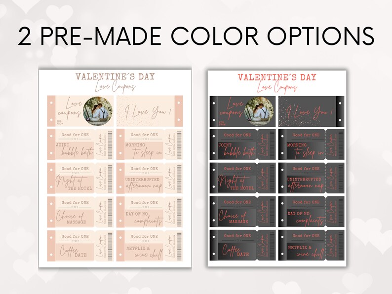 Editable Love Coupons, Printable Love Coupon Book, Valentine Gift ...