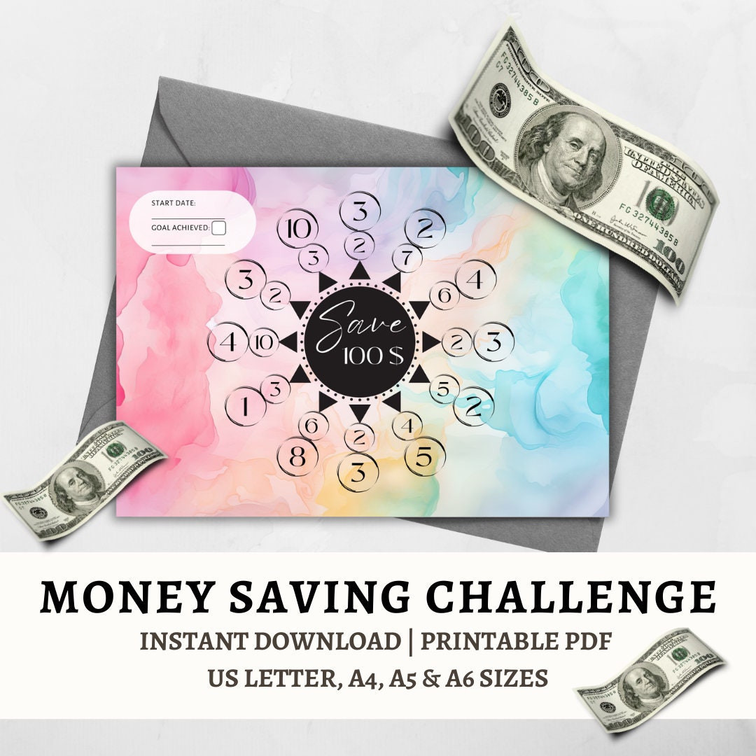 Money Saving Challenge, Savings Challenge Printable, A6 Savings ...