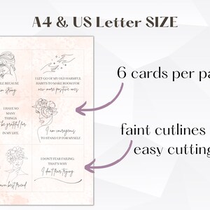 Printable Affirmation Cards for Strength and Courage, Manifesting Cards ...