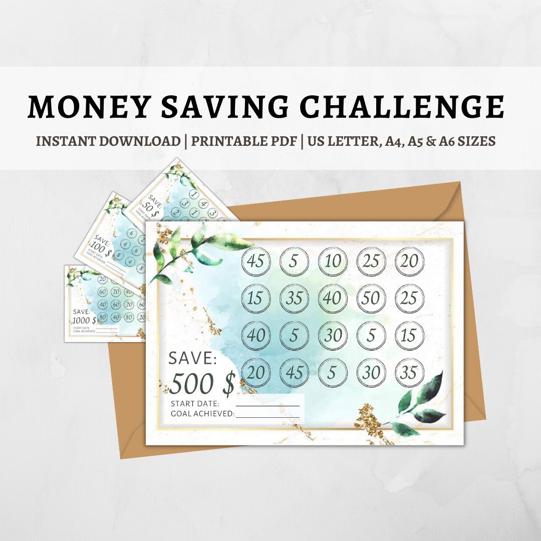 Saving Challenge, Money Savings Challenge Printable, A6 Savings ...