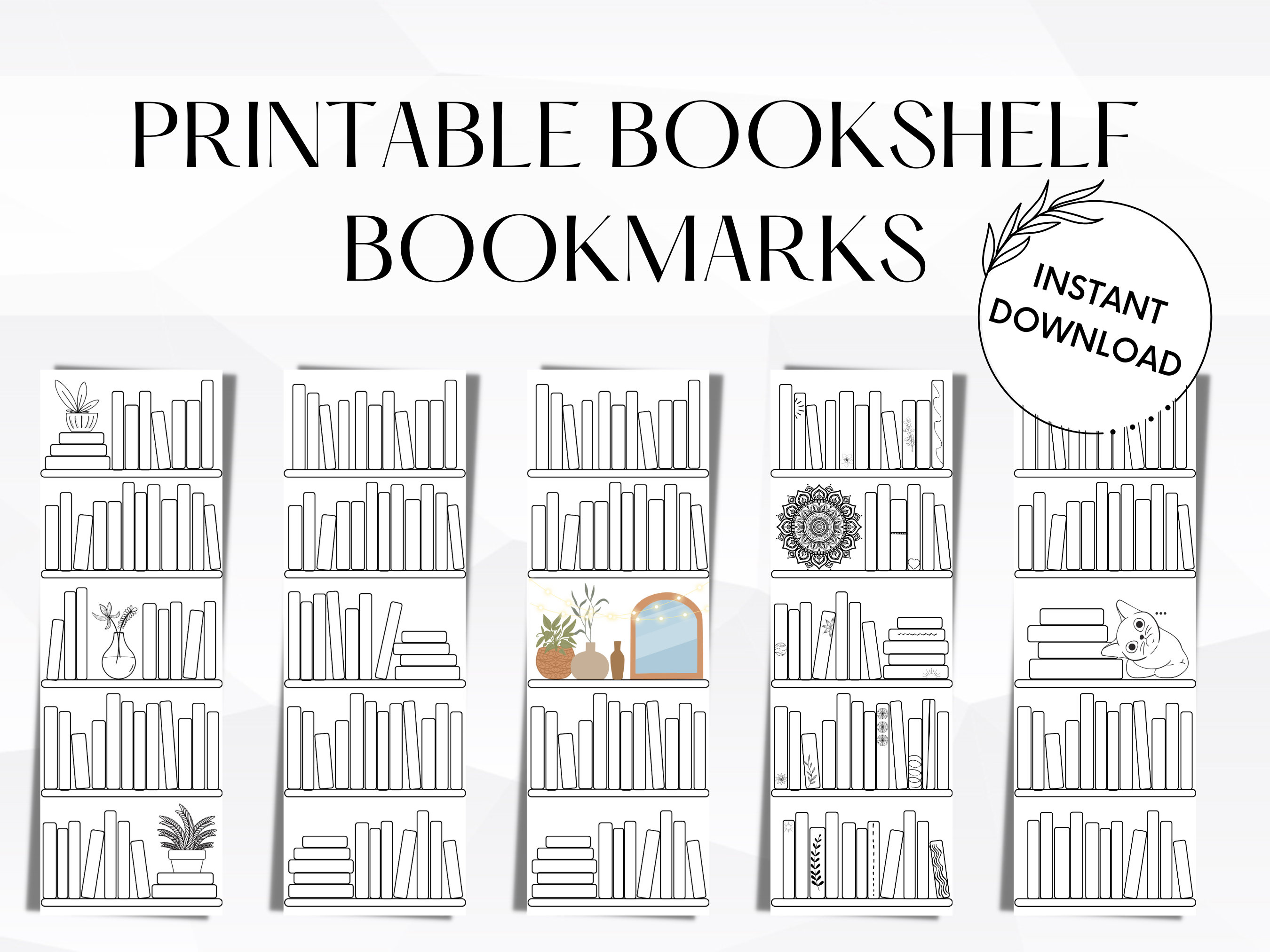 Bookshelf Bookmarks, Printable Coloring Bookshelf, Book Tracker ...