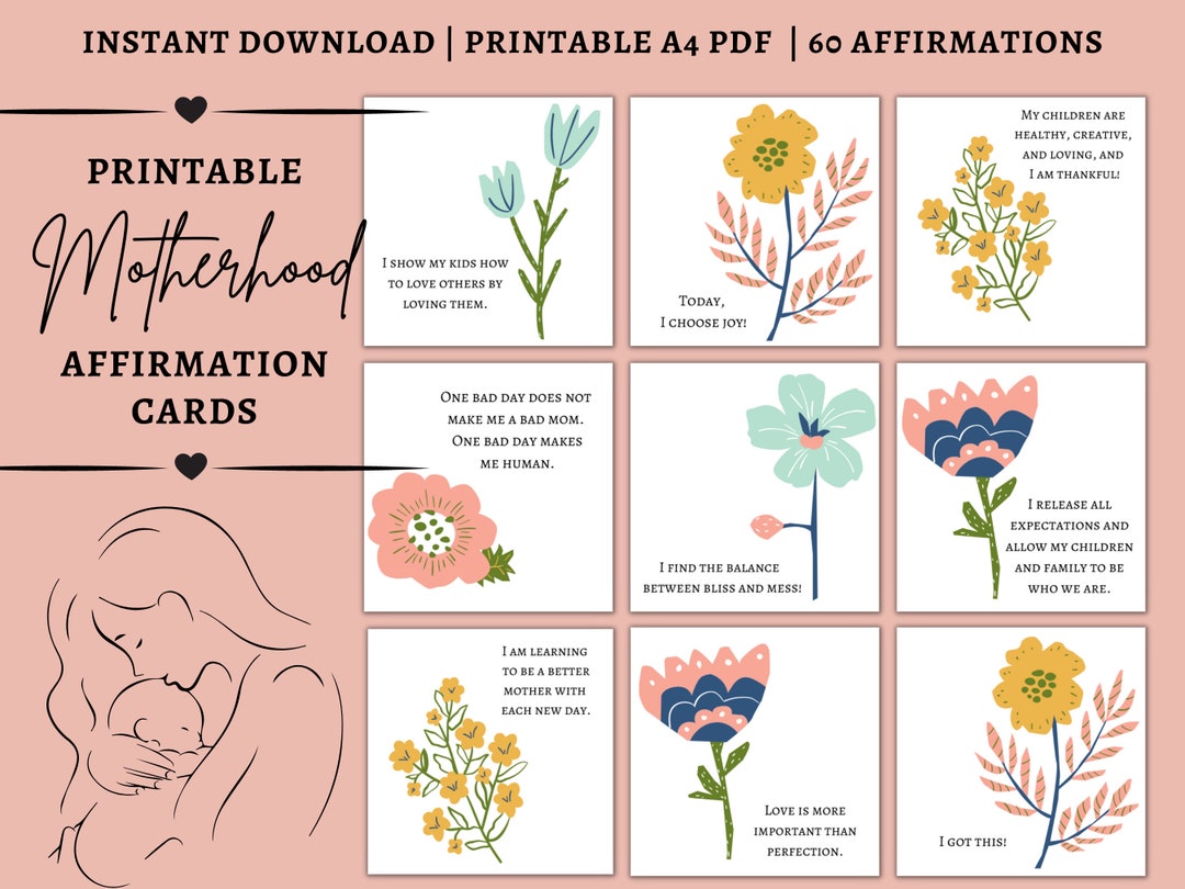 Affirmation Cards for Mothers, Postpartum Affirmation Cards for New ...