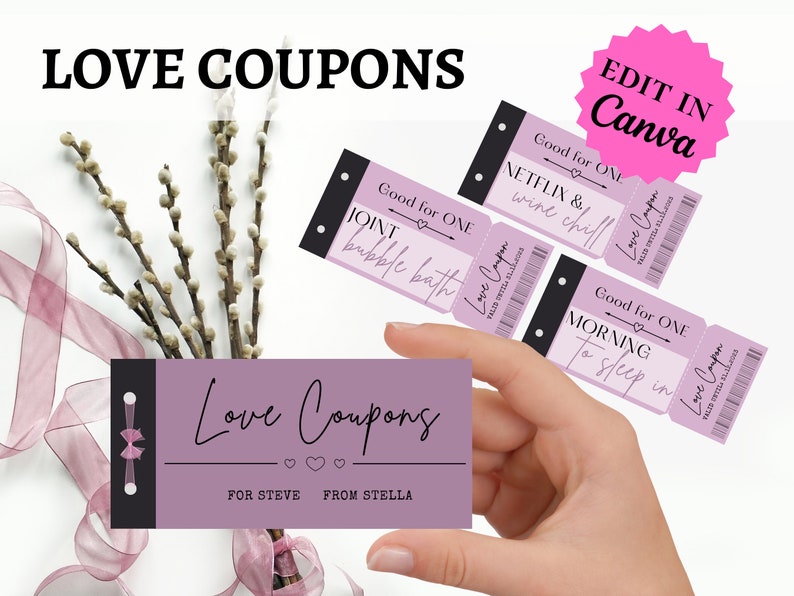 Editable Love Coupons Printable Love Coupon Book Valentine - Etsy