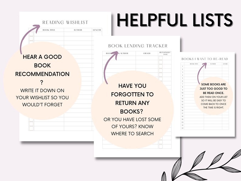 Printable Reading Journal: Book Tracker & Review (digital Download) - Etsy