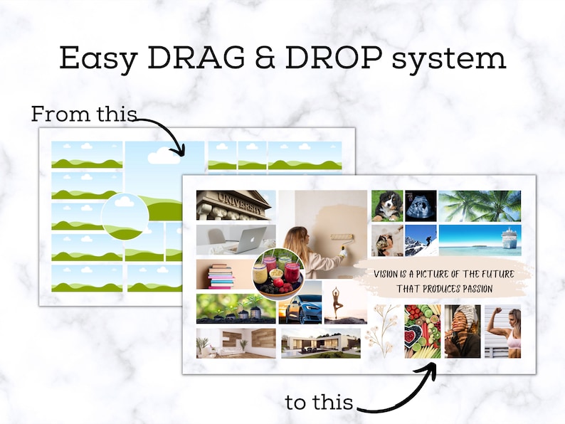 Vision Board, Digital Vision Board Canva Template, 2023 Goals Board ...