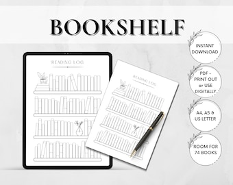 Book Tracker Coloring Bookshelf Tracker Printable Bookshelf Reading ...