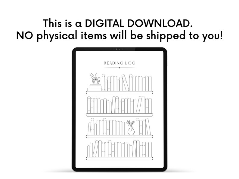 Bookshelf Reading Log, Printable Book Tracker, Planner Insert, Reading ...