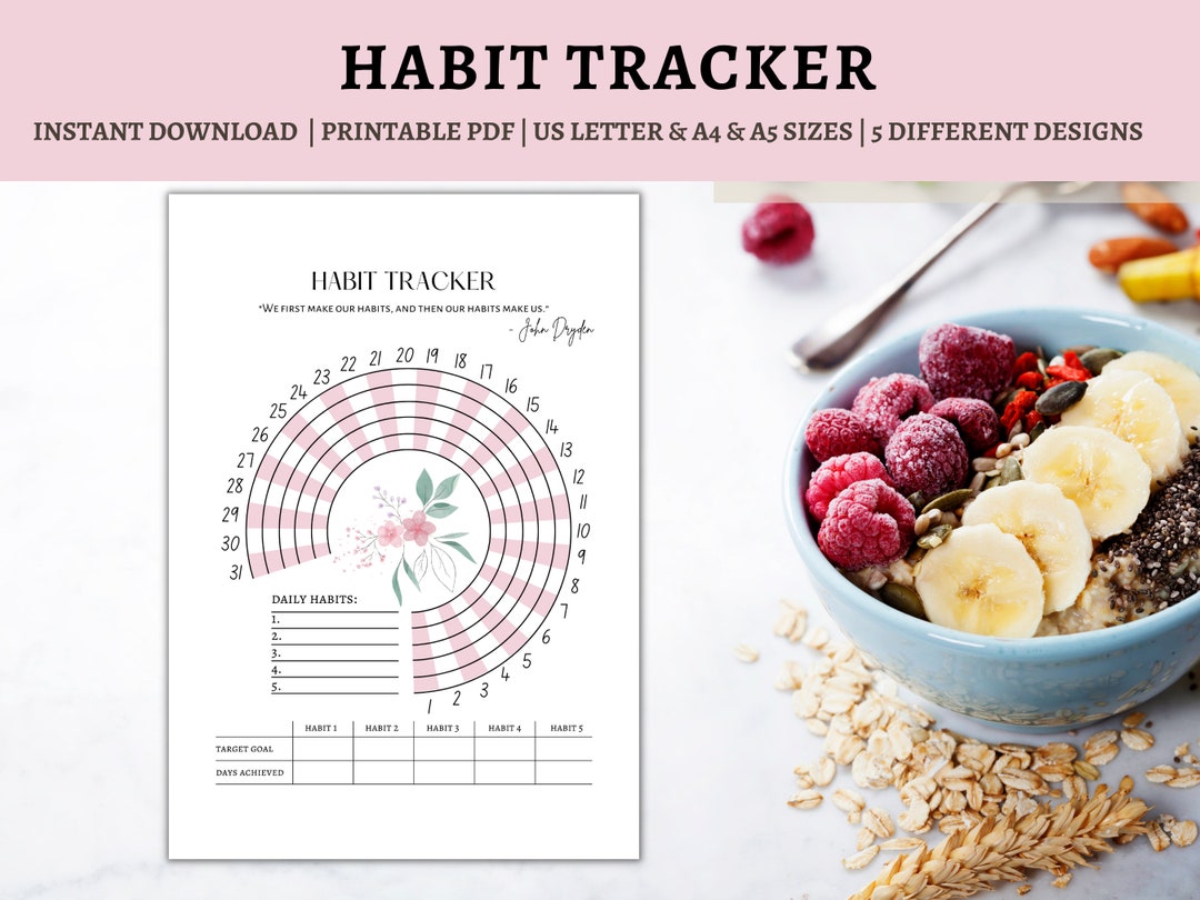 Daily Habit Tracker Monthly Tracker Habit Tracking - Etsy