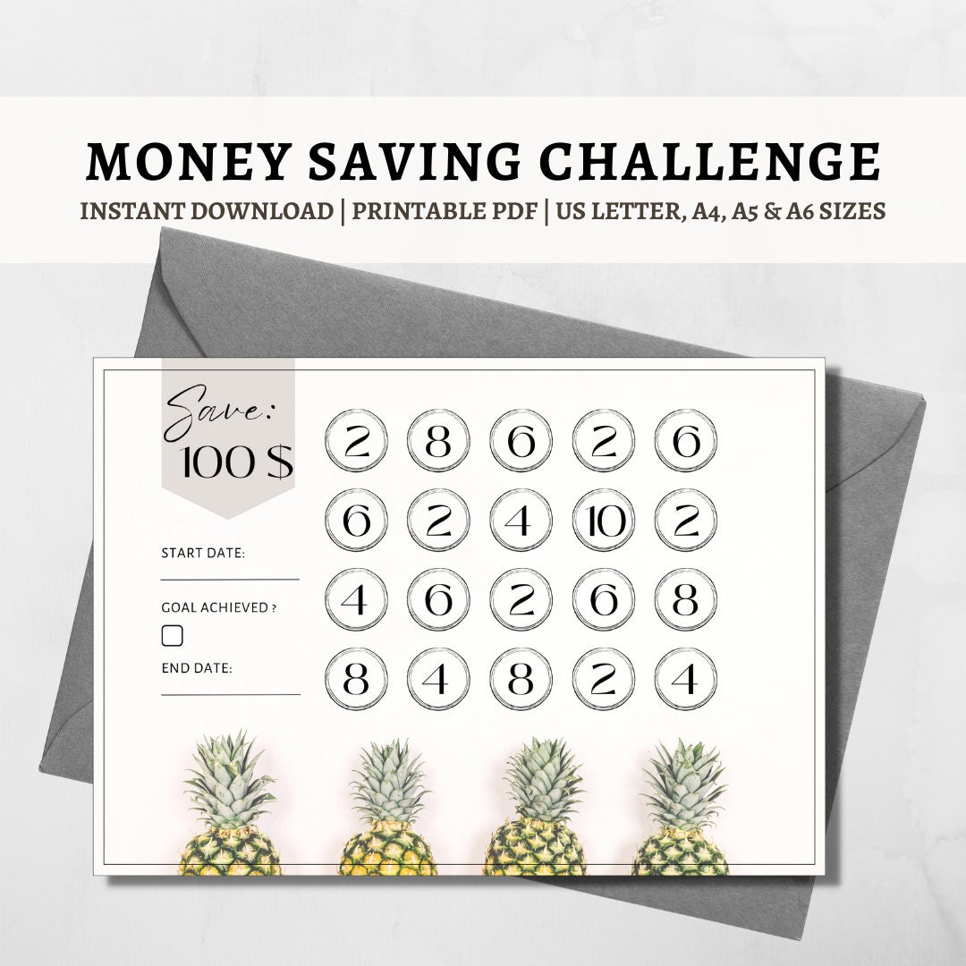 Saving Challenge, Money Savings Challenge Printable, A6 Savings ...