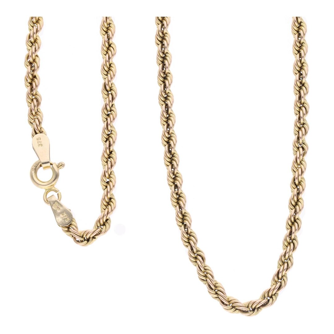 9ct Gold Rope Chain, 16 Inch - Etsy
