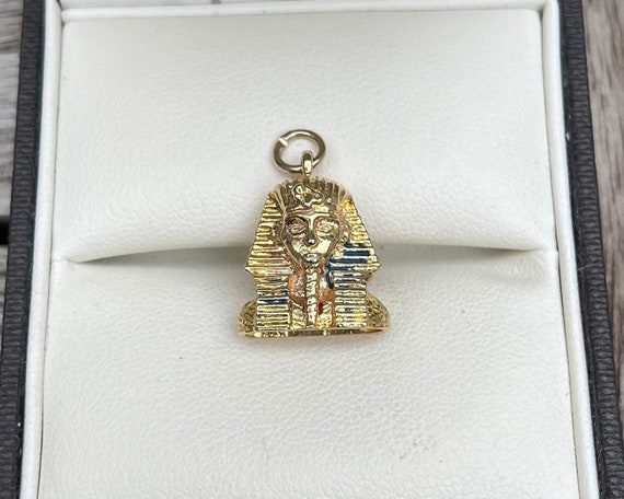 Heavy 9ct Gold Egyptian Sarcophagus Mummy Charm - Gem