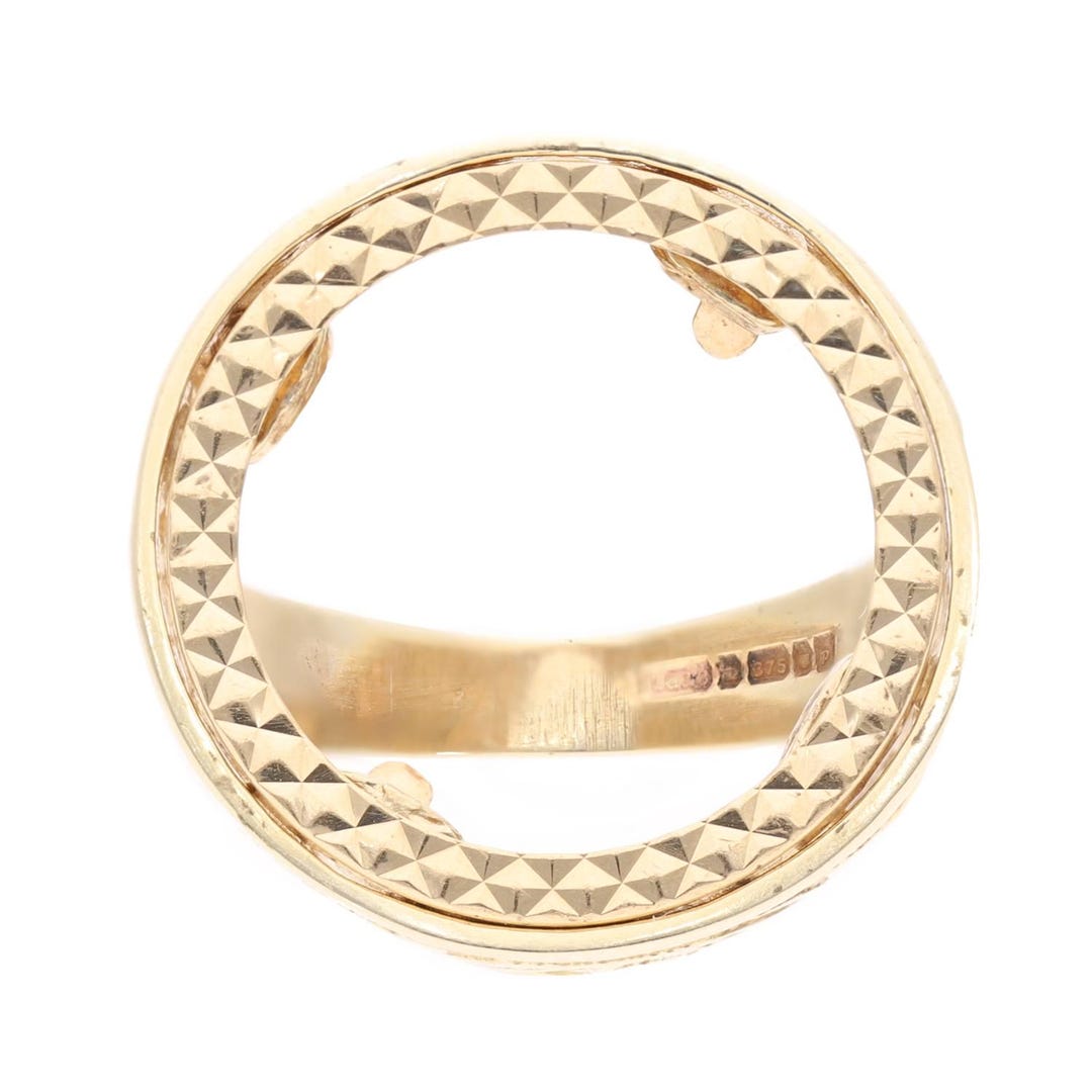 9ct Gold Half Sovereign Mount Ring, Size M - Etsy