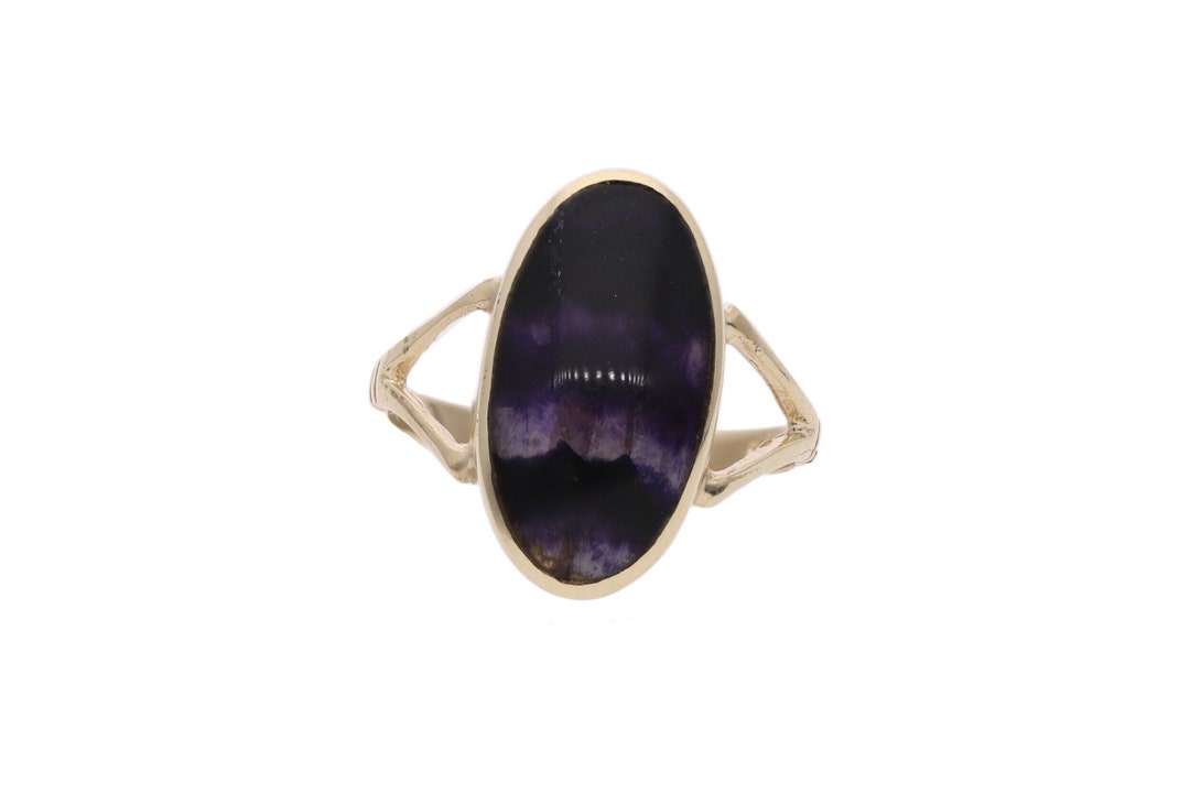 9ct Gold and Blue John Ring, Size J 1/2. - Etsy UK