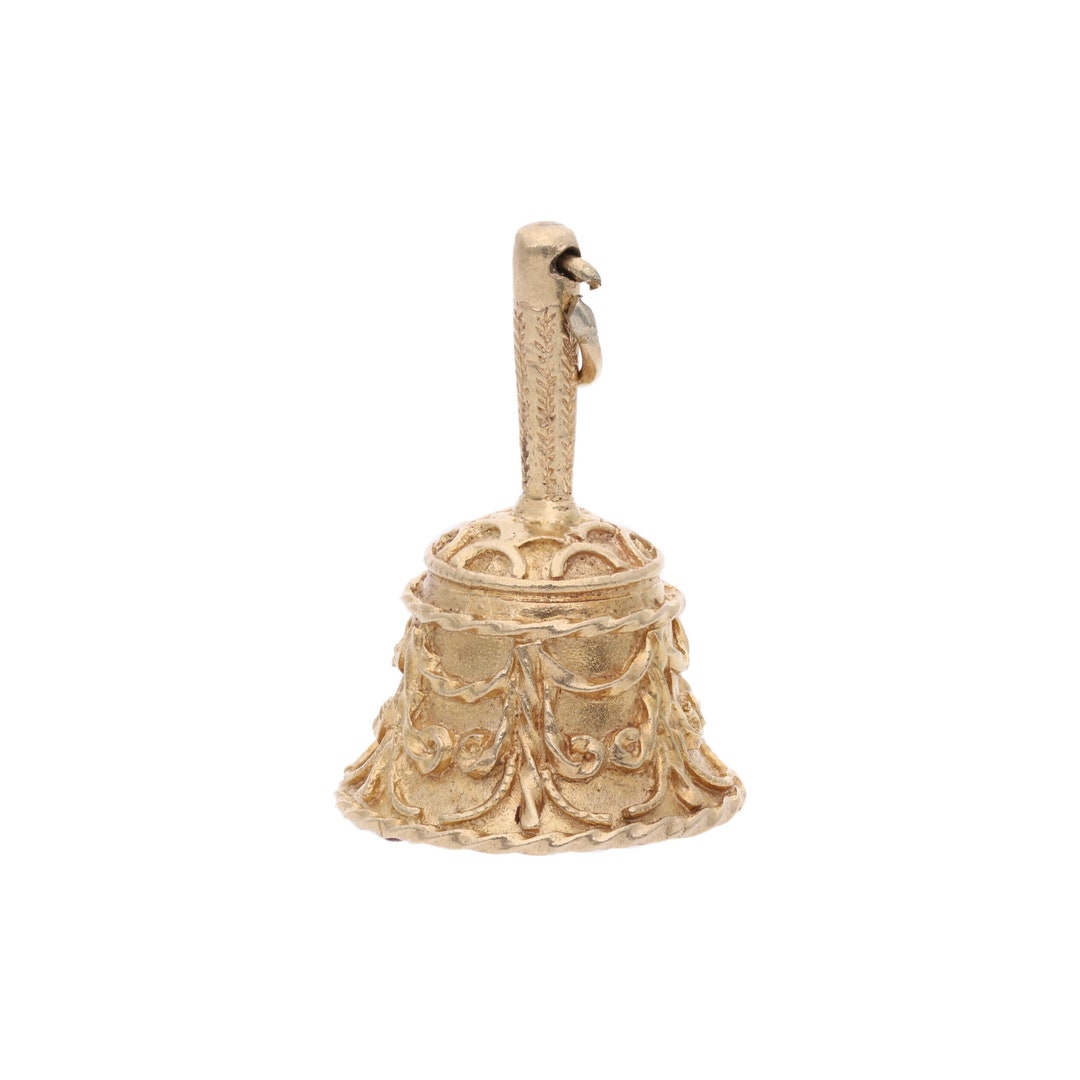 9ct Gold Bell Charm - Etsy