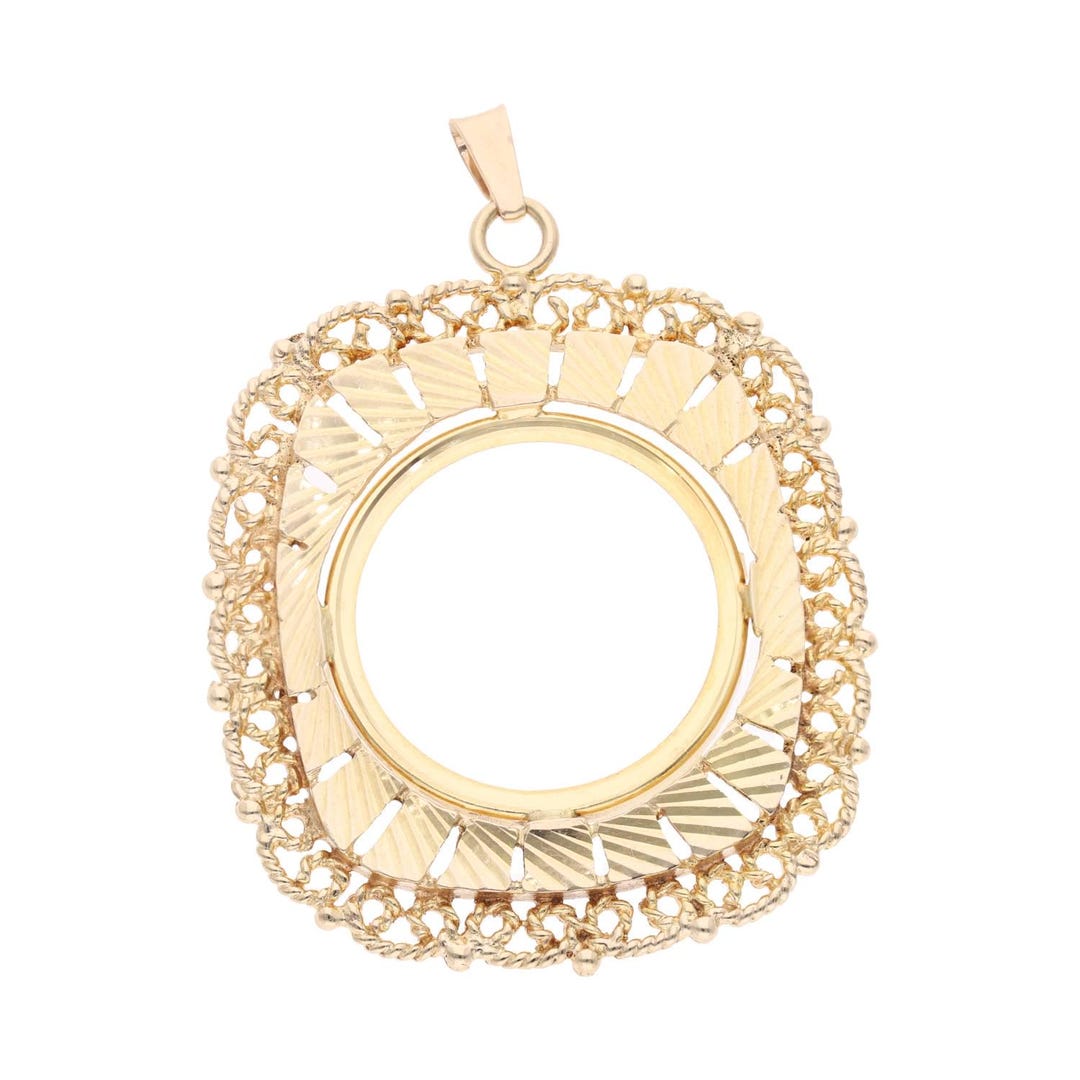 9ct Gold Squared Sovereign Mount Pendant - Etsy