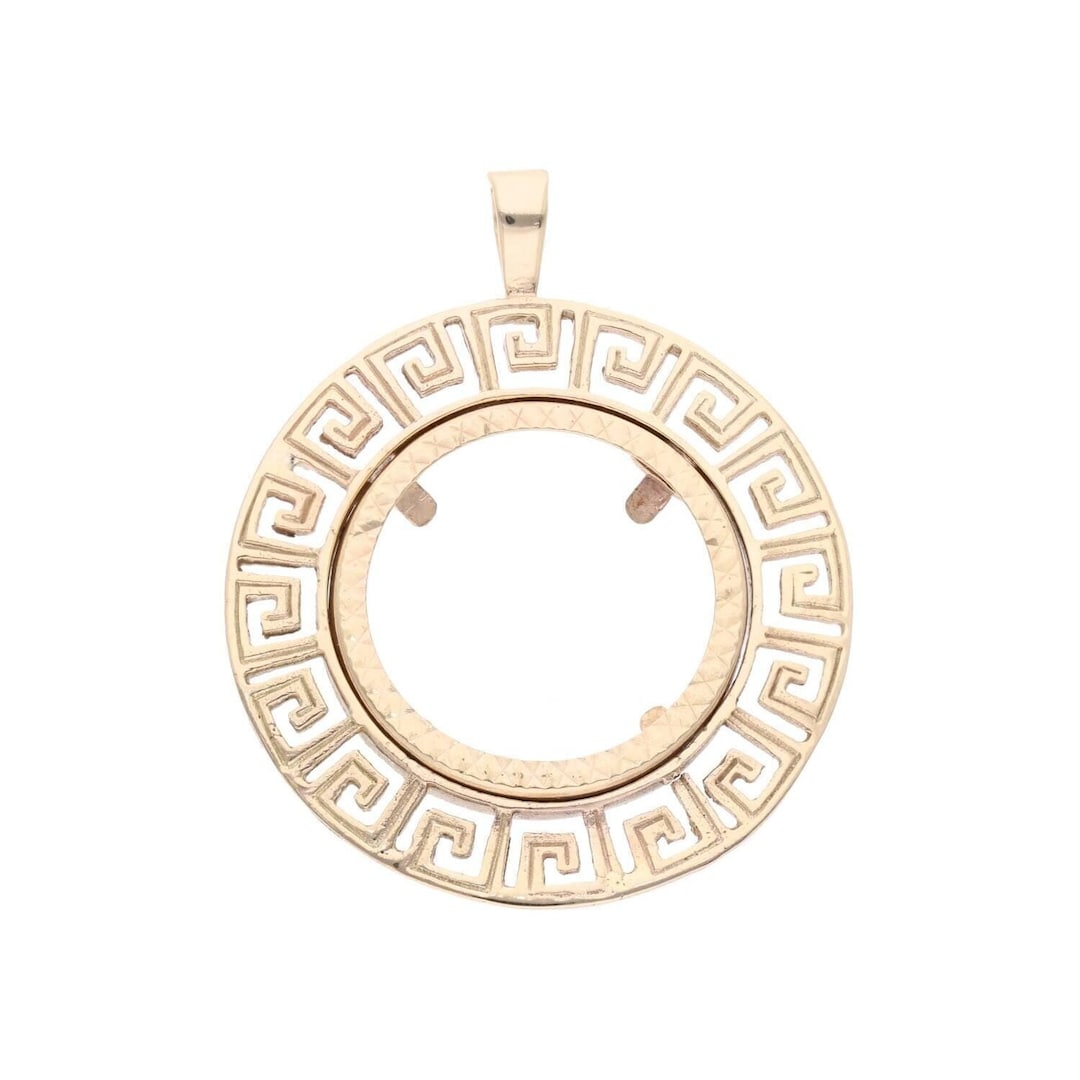 9ct Gold Greek Key Sovereign Mount Pendant - Etsy
