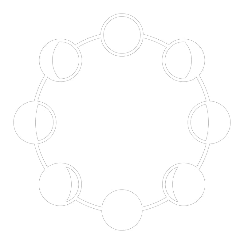 Moon Phases Laser Cut Files (svg, Dxf, Pdf, Ai, Eps), Moon Vector Files ...