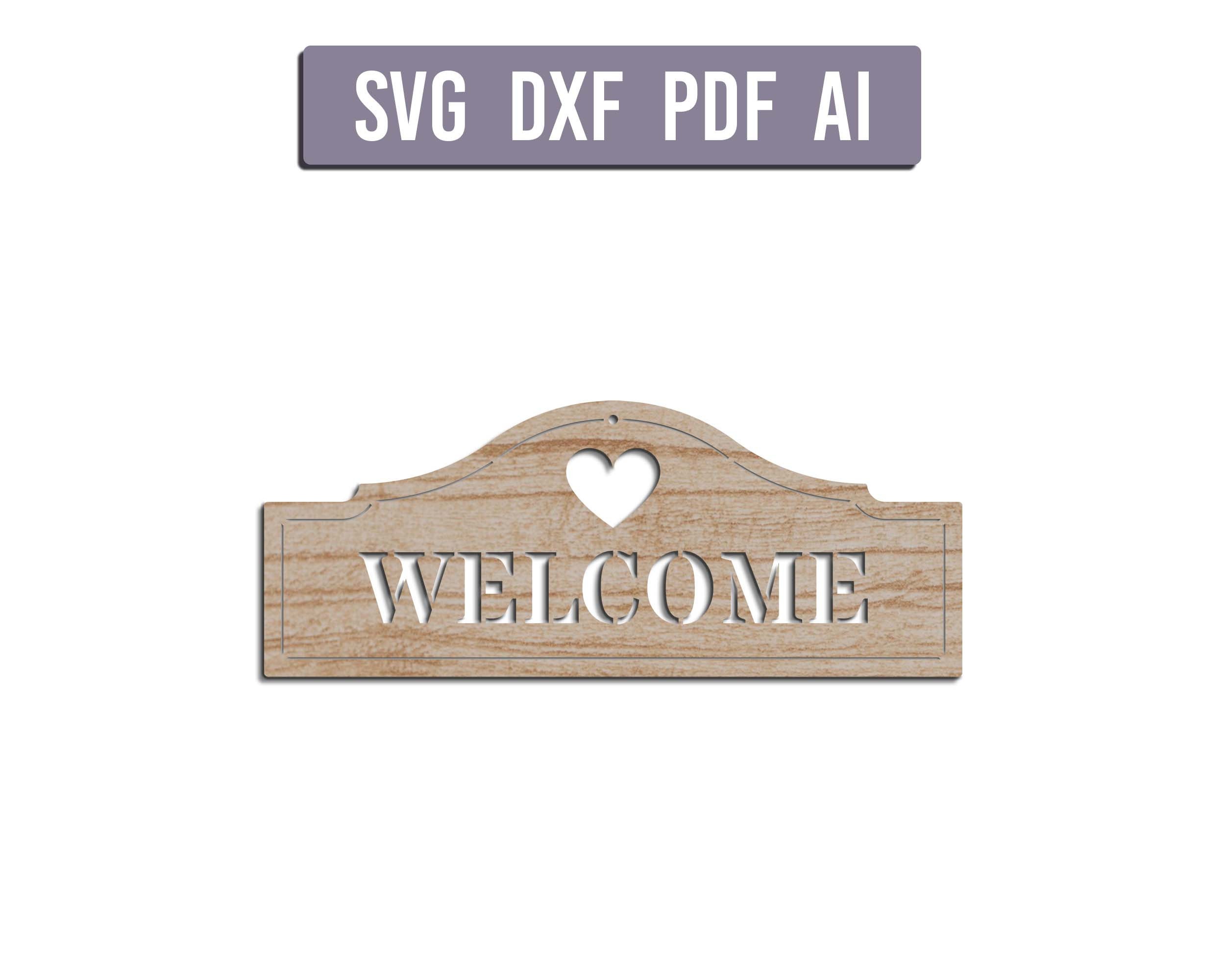Welcome Cut Files (svg, Dxf, Pdf, Ai, Eps), Welcome Vector Files for ...