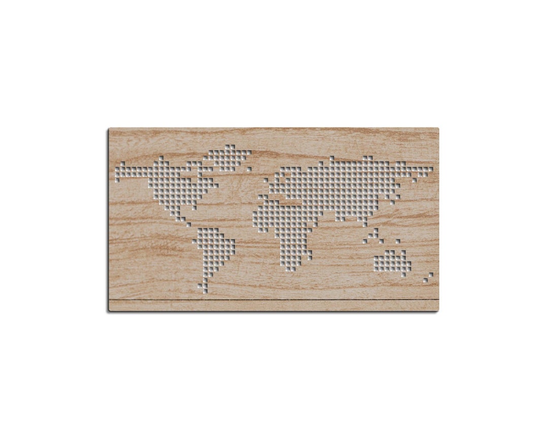 World Map Laser Cut Files (svg, Dxf, Pdf, Ai, Eps), World Map Decor ...