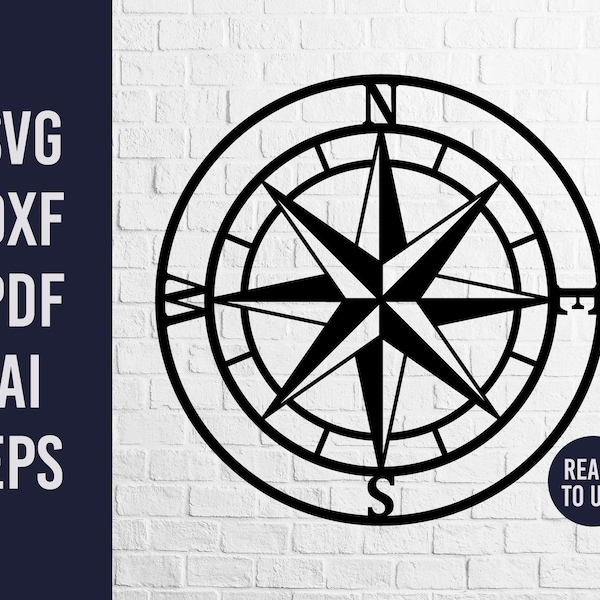 Nautical Compass Cnc File - Etsy
