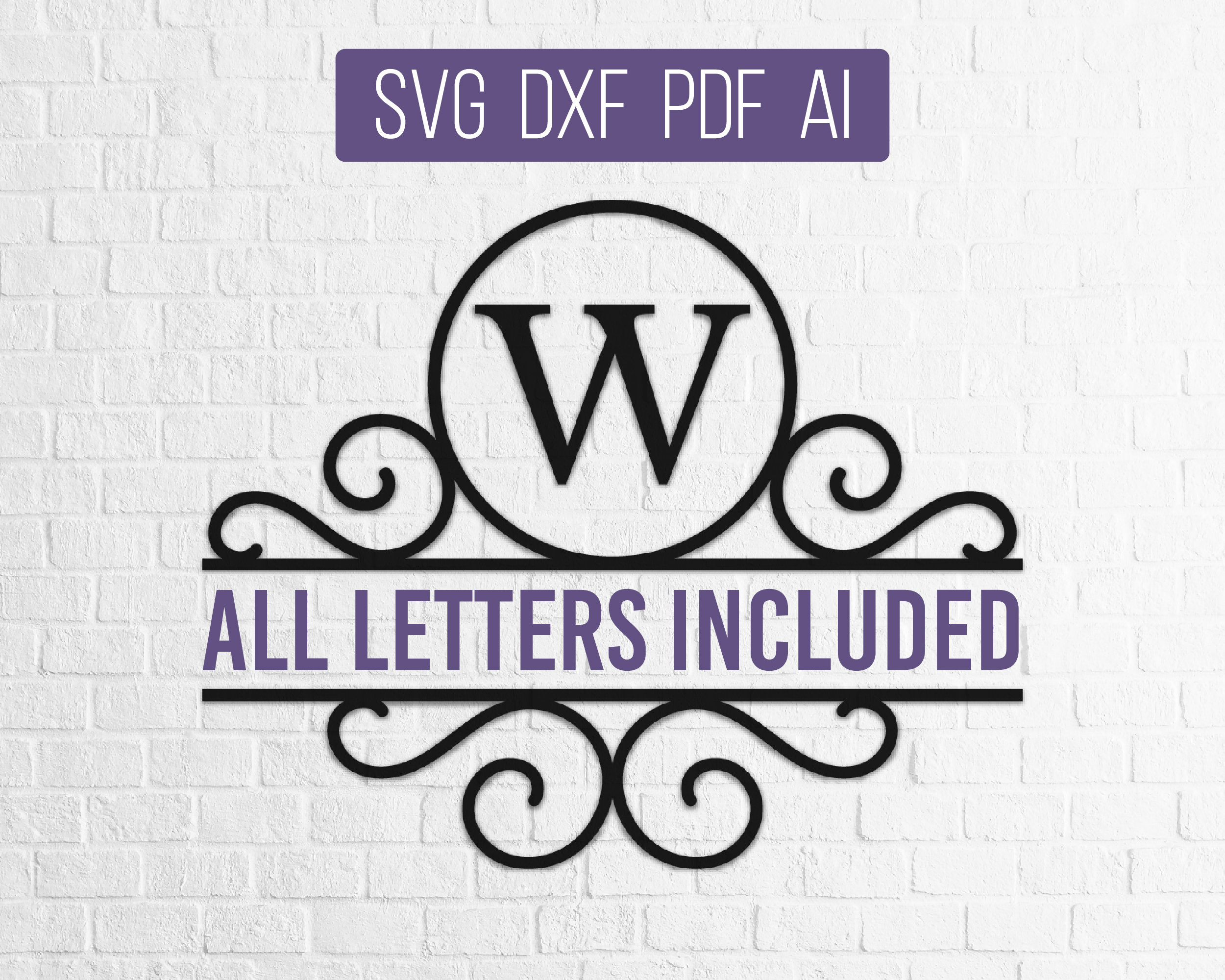 Monogram Letters Laser Cut Bundle svg, Dxf, Pdf, Ai, Eps, Monograms ...