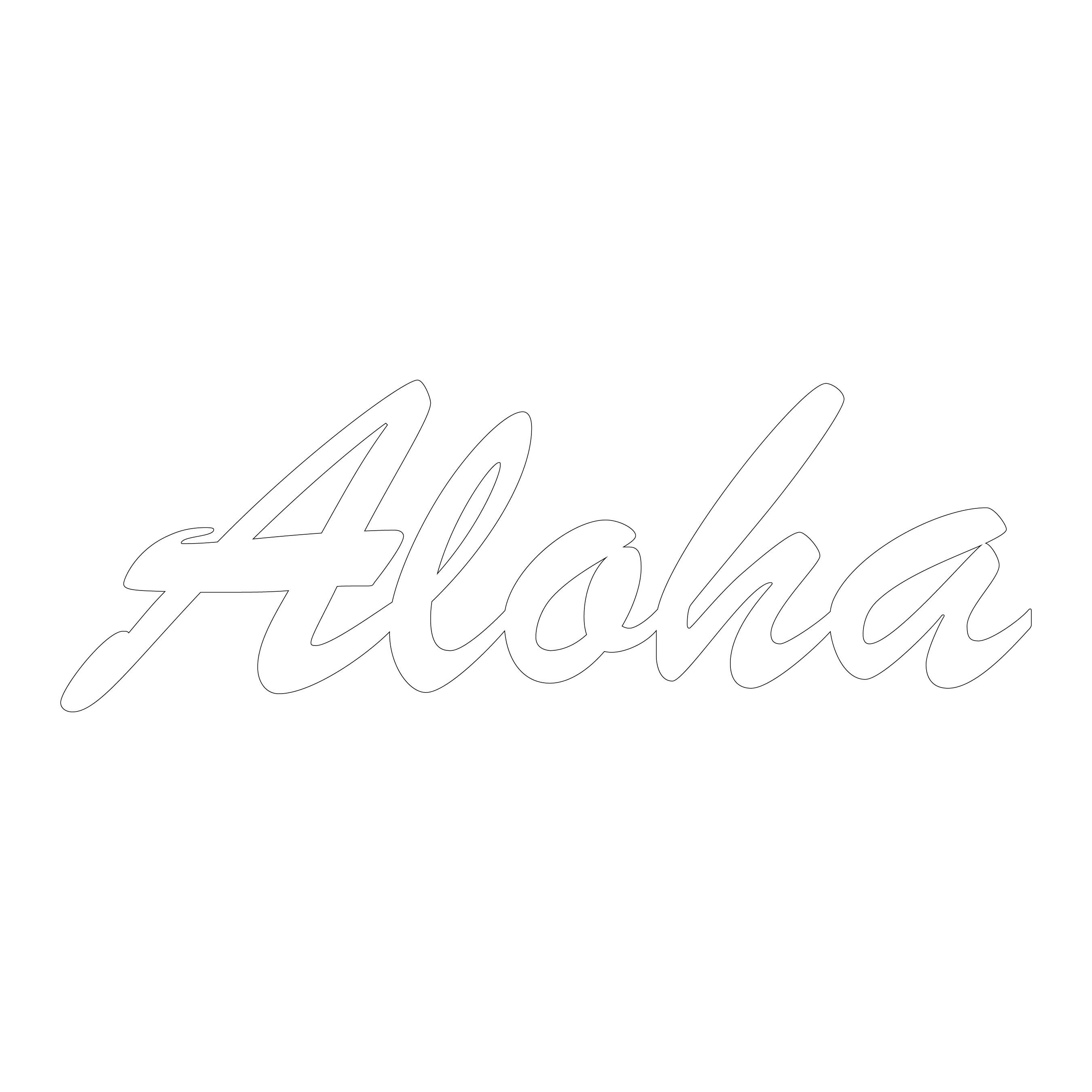 Aloha Cut Files (svg, Dxf, Pdf, Ai, Eps),hawaiian Vector Files for ...