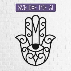 Hamsa Hand Laser Cut Files (svg, Dxf, Pdf, Ai, Eps), Zen Spiritual ...