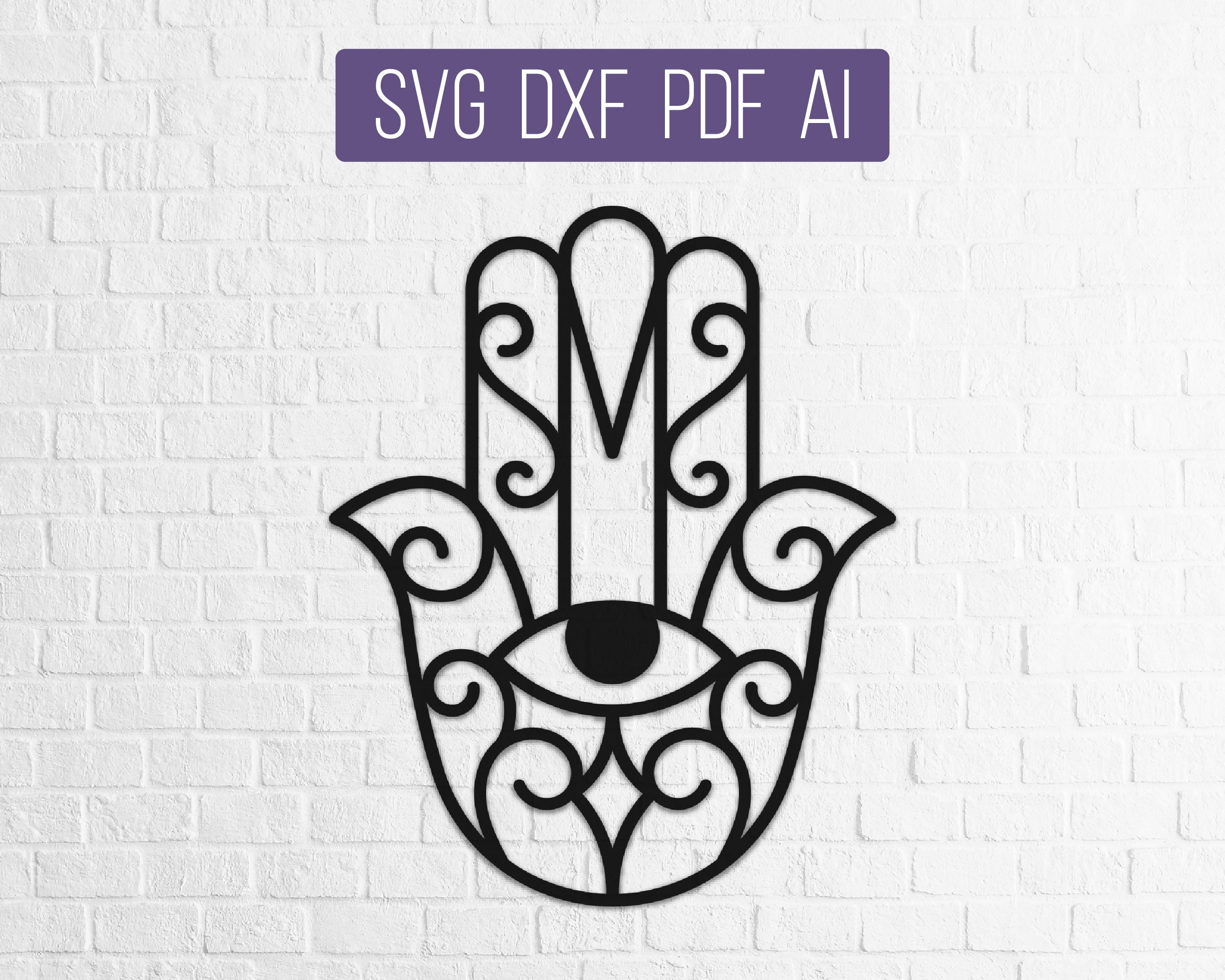 Hamsa Hand Laser Cut Files (svg, Dxf, Pdf, Ai, Eps), Zen Spiritual Vector Files for Laser ...