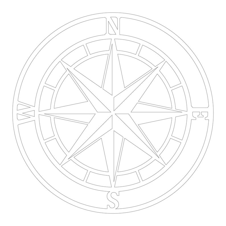 Compass Laser Cut Files (svg, Dxf, Pdf, Ai, Eps), Nautical Svg File for ...