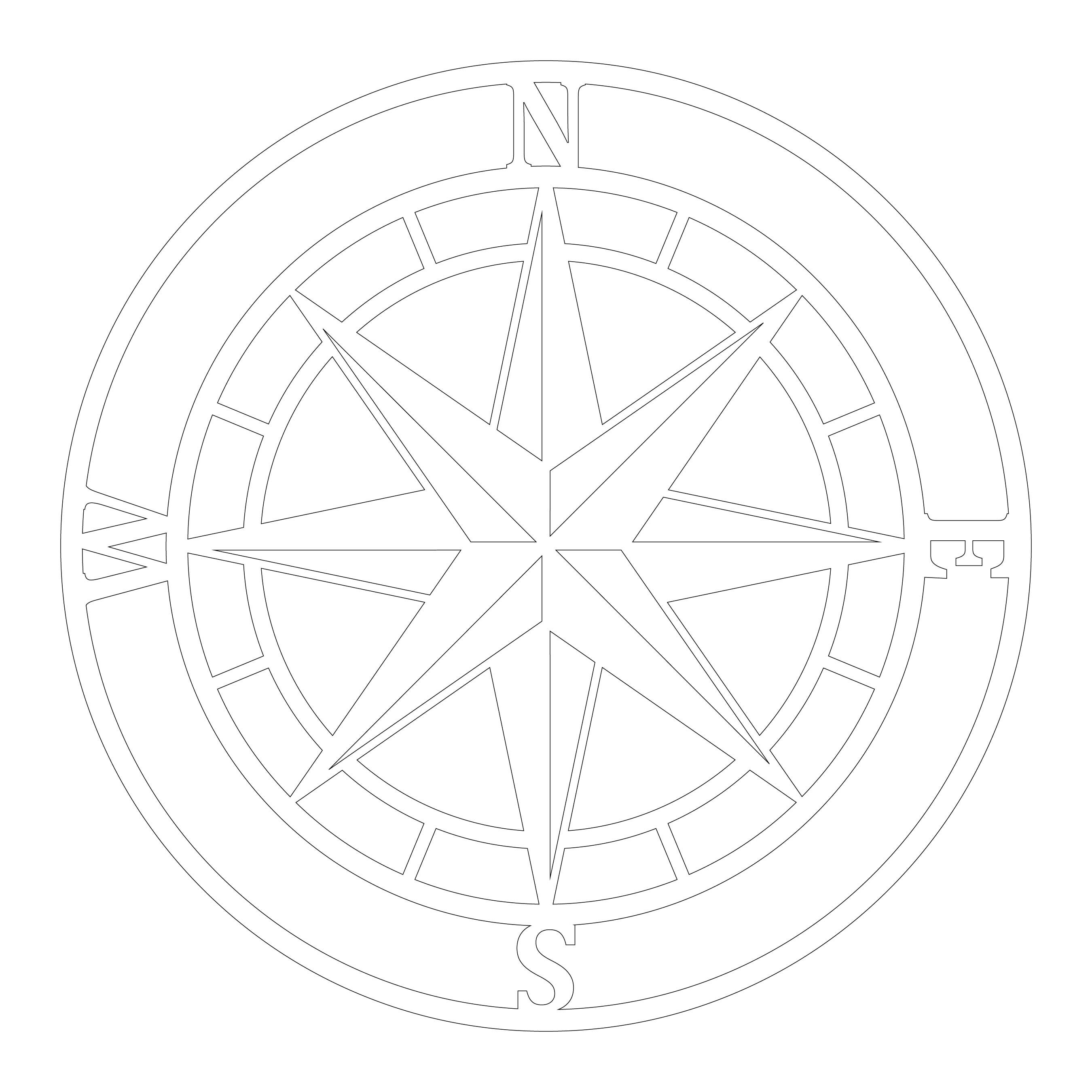 Compass Laser Cut Files (svg, Dxf, Pdf, Ai, Eps), Nautical Svg File for ...
