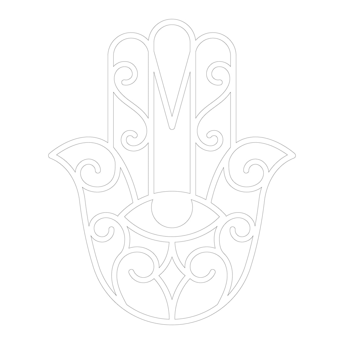 Hamsa Hand Laser Cut Files (svg, Dxf, Pdf, Ai, Eps), Zen Spiritual Vector Files for Laser ...
