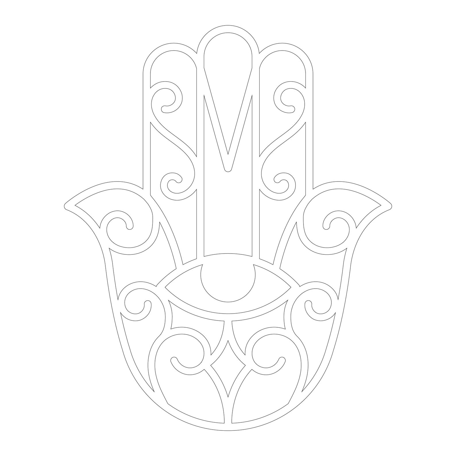 Hamsa Hand Laser Cut Files (svg, Dxf, Pdf, Ai, Eps), Zen Spiritual ...