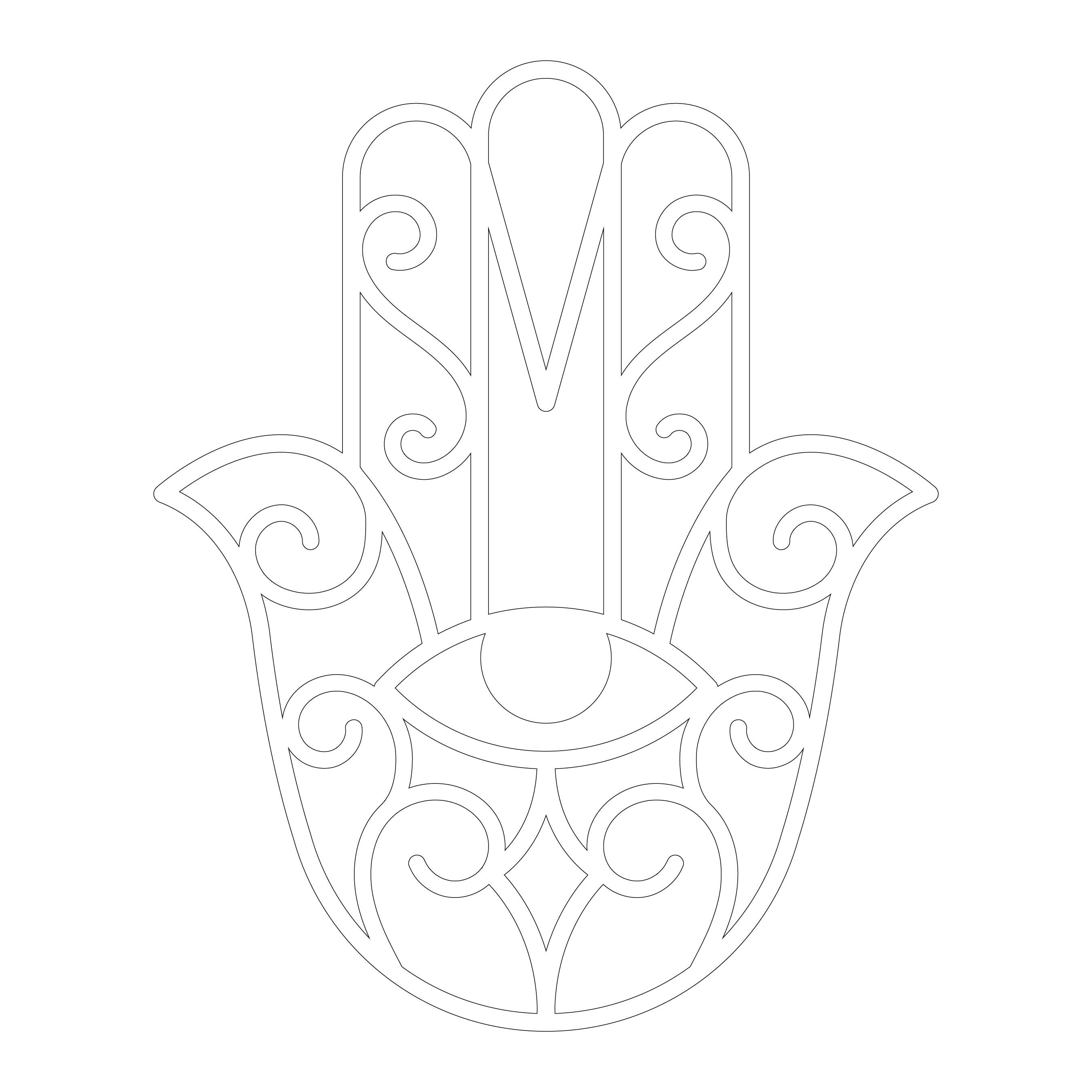 Hamsa Hand Laser Cut Files (svg, Dxf, Pdf, Ai, Eps), Zen Spiritual ...