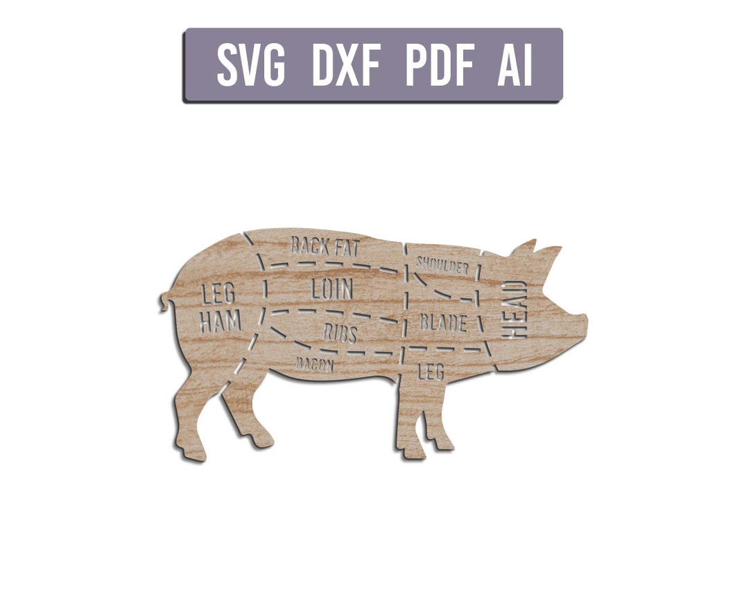 Pig Cuts Laser Cut Files (svg, Dxf, Pdf, Ai, Eps), Glowforge Files for ...
