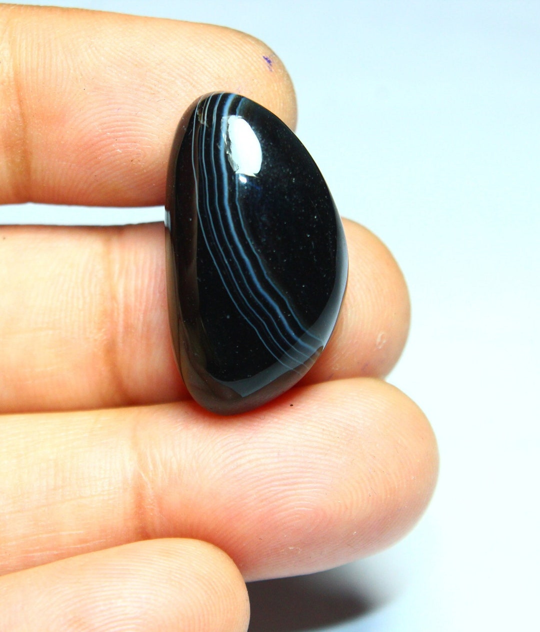 Amazing Natural Black Banded Agate Top Quality Black Agate Semi ...