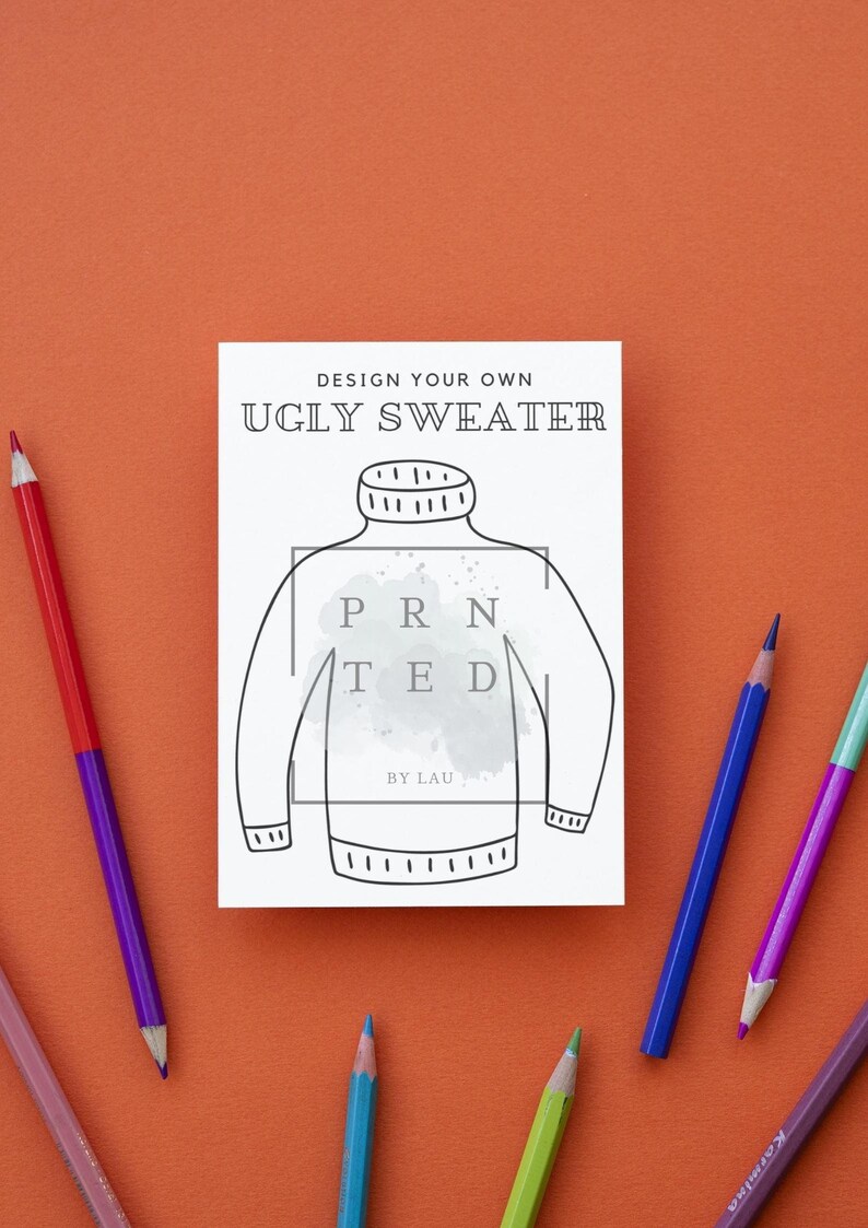 Christmas Jumper Colouring Activity Sheet Digital Download - Etsy