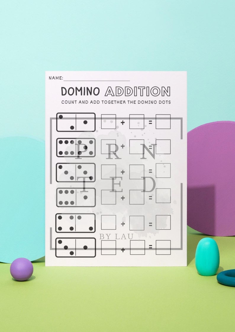 Domino Maths Learning Resource Worksheet Set of 3 Instant Download - Etsy