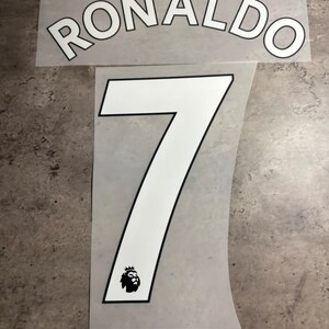 RONALDO 7 Premier League White Nameset for Football Shirt Print 2017-23 ...