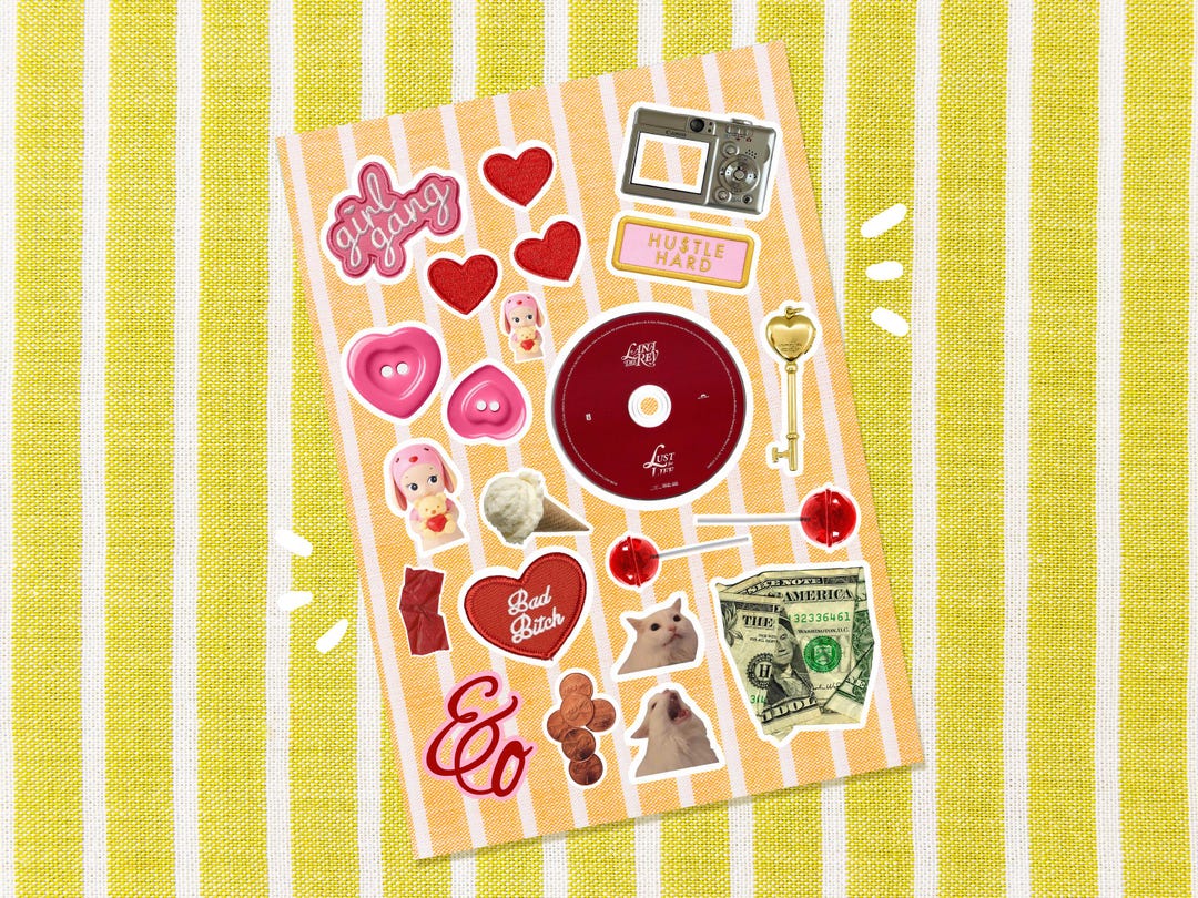 Girly Stickers: A6 Water-resistant Vinyl Decal Sheet for Journaling ...